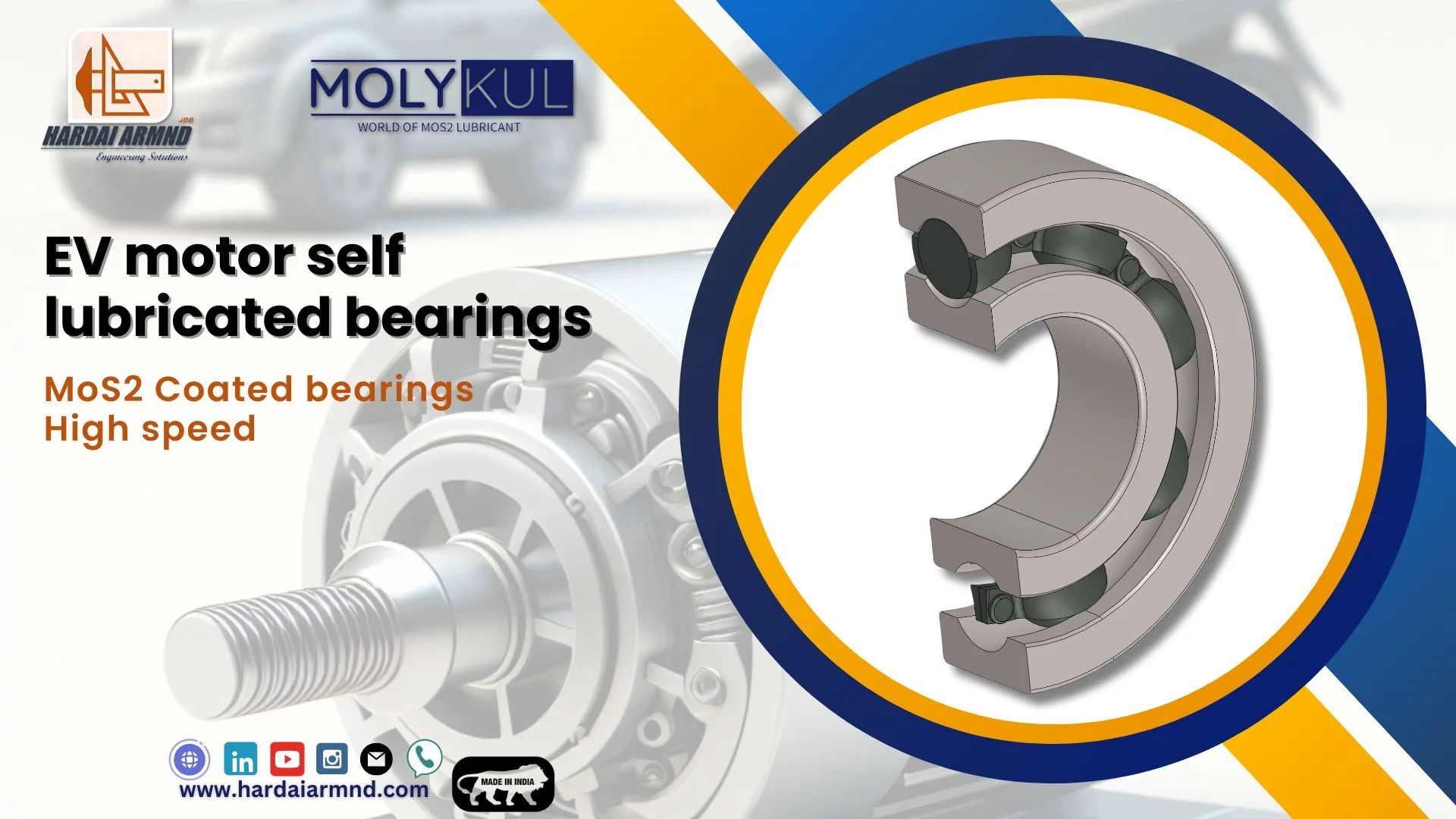 MoS2 highly reliable self lubricated bearings
