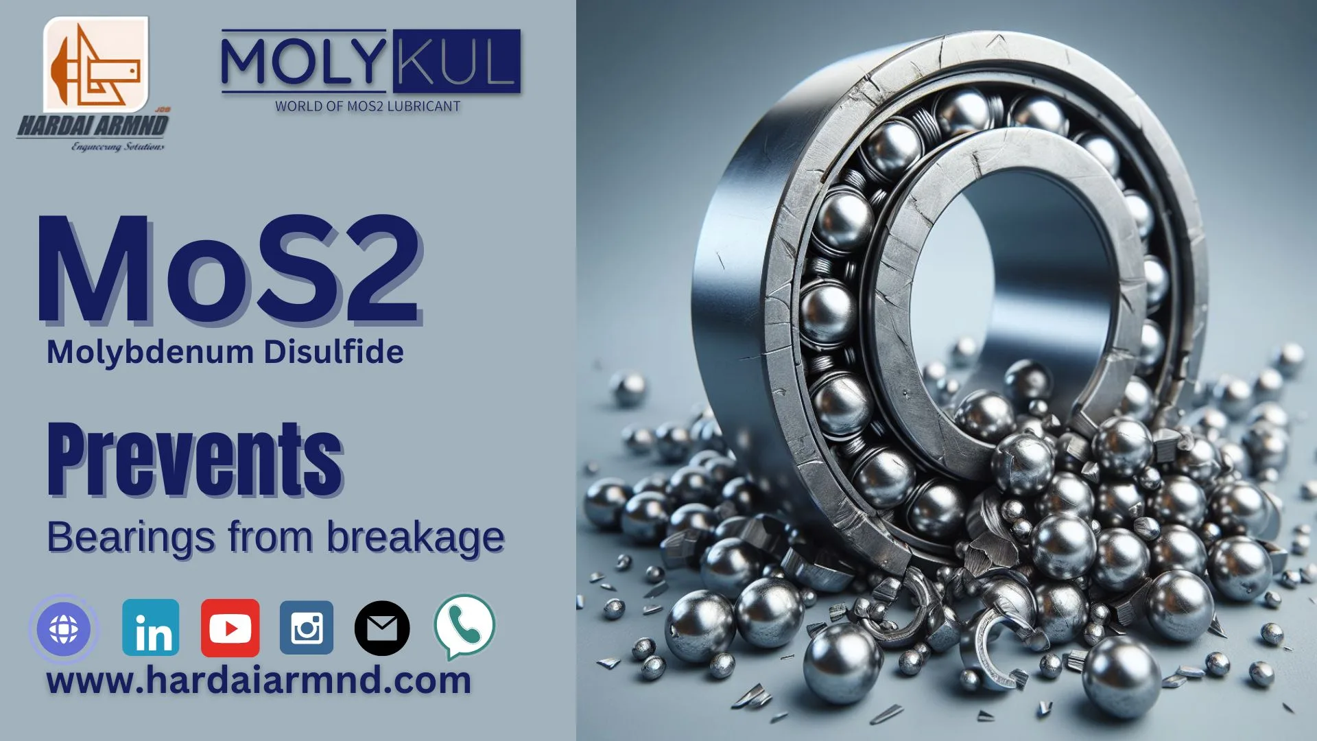 High bearing defect due to inefficient lubrication - MoS2 is powerful ...